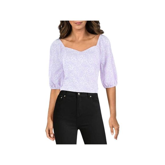 RILEY&RAE | Tops | Rileyrae Womens White Smocked Elastic Cuffs Pouf ...